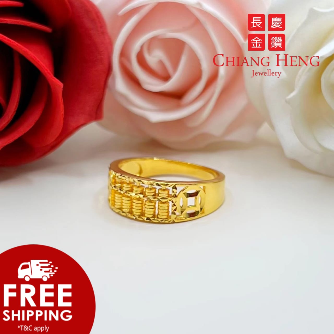 916 Gold Coin Abacus Ring – Chiang Heng