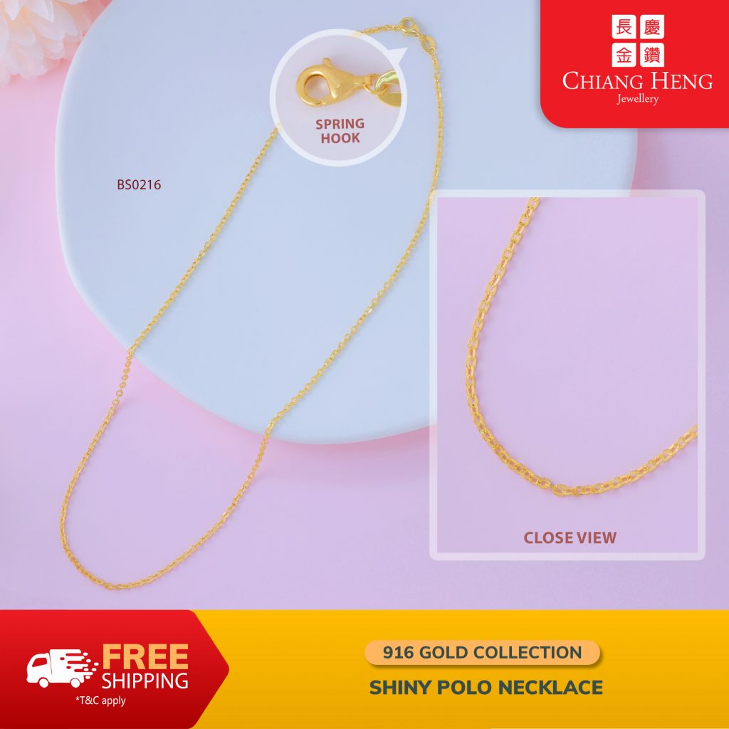 916 Gold Shiny Polo Necklace – Chiang Heng