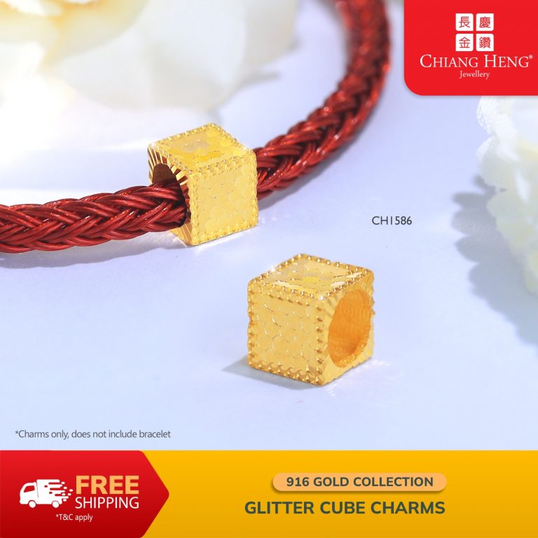 916 Gold Glitter Cube Charms – Chiang Heng