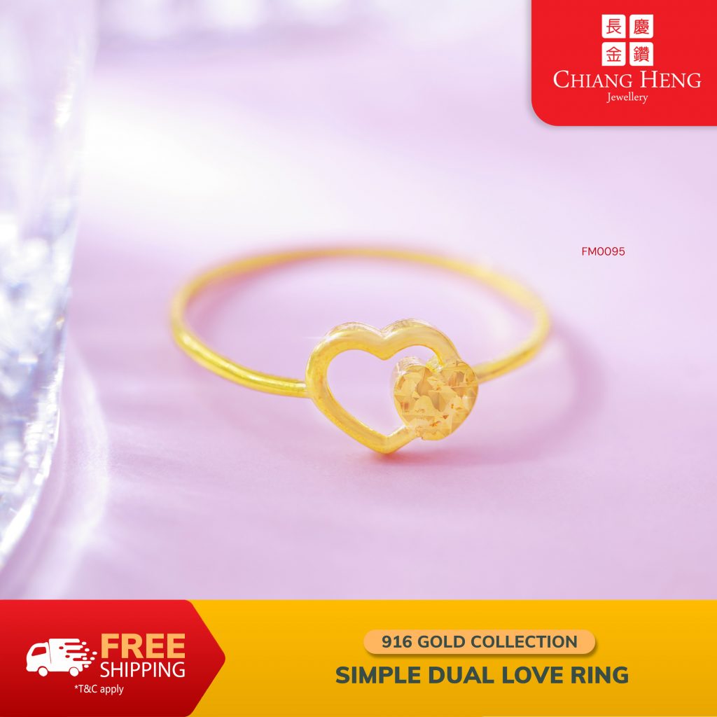 916 Gold Simple Dual Love Ring – Chiang Heng