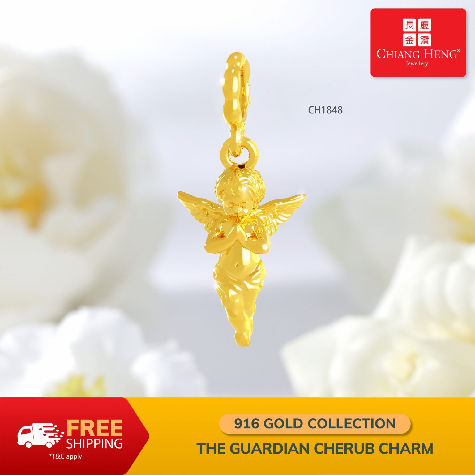 916 Gold The Guardian Cherub Charms – Chiang Heng