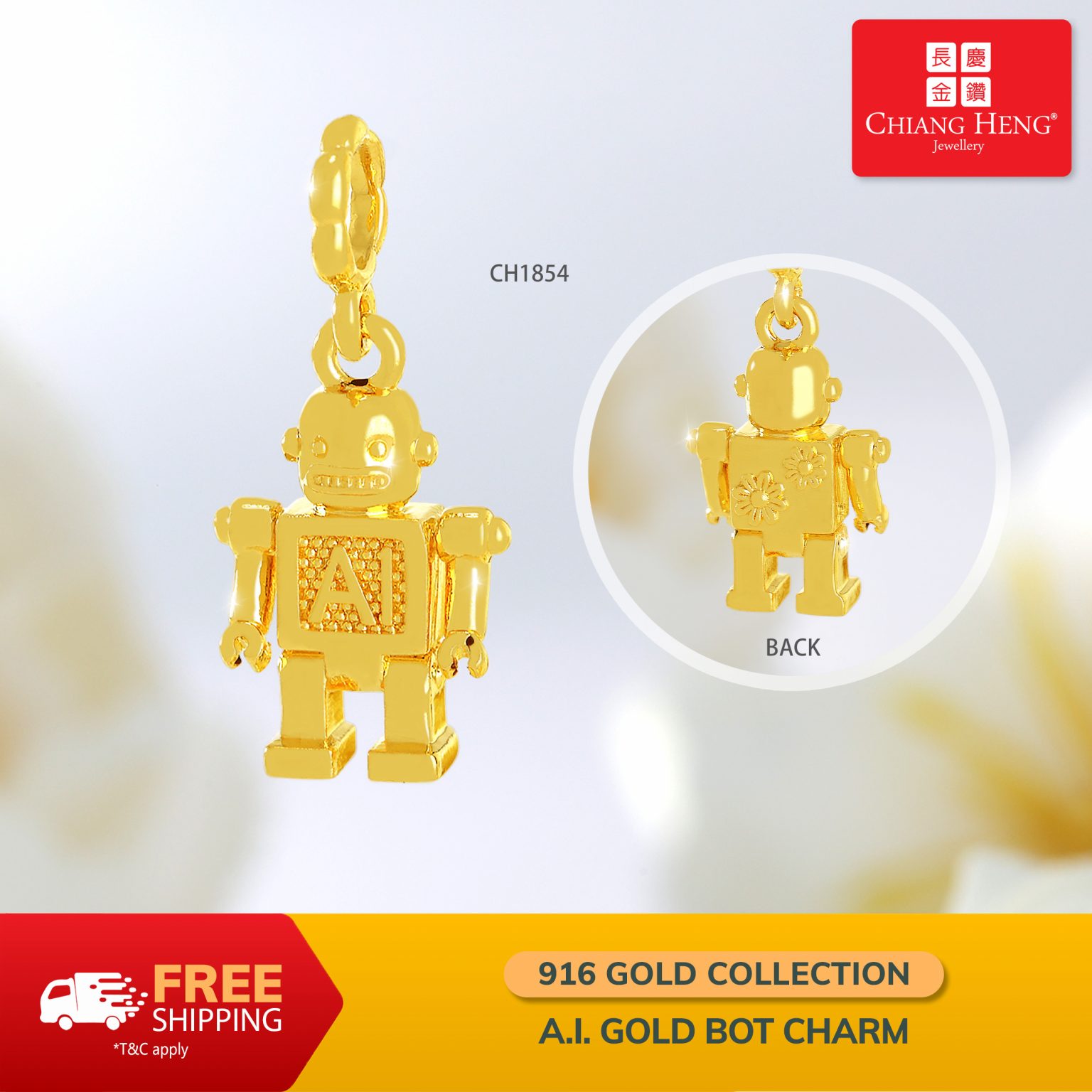 916 Gold A.I Gold Bot Charms – Chiang Heng