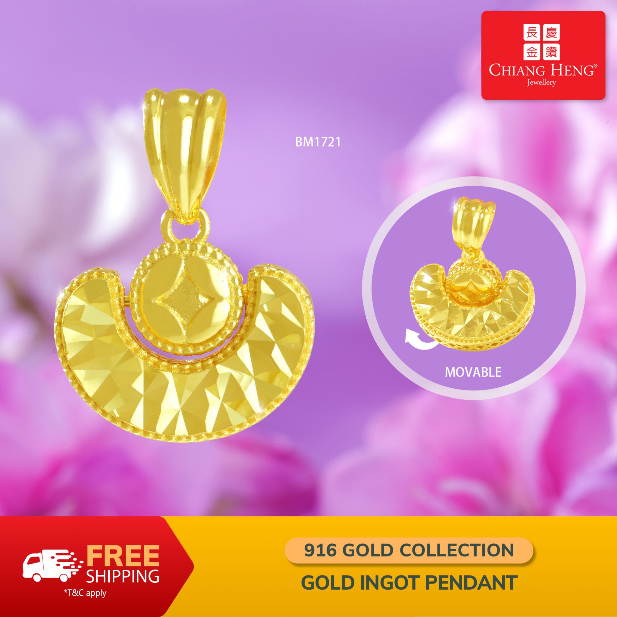 916 Gold Ingot Pendant – Chiang Heng